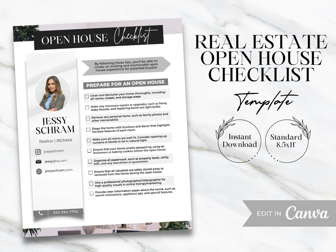 Luxury Open House Checklist Canva Template Open House Checklist ...