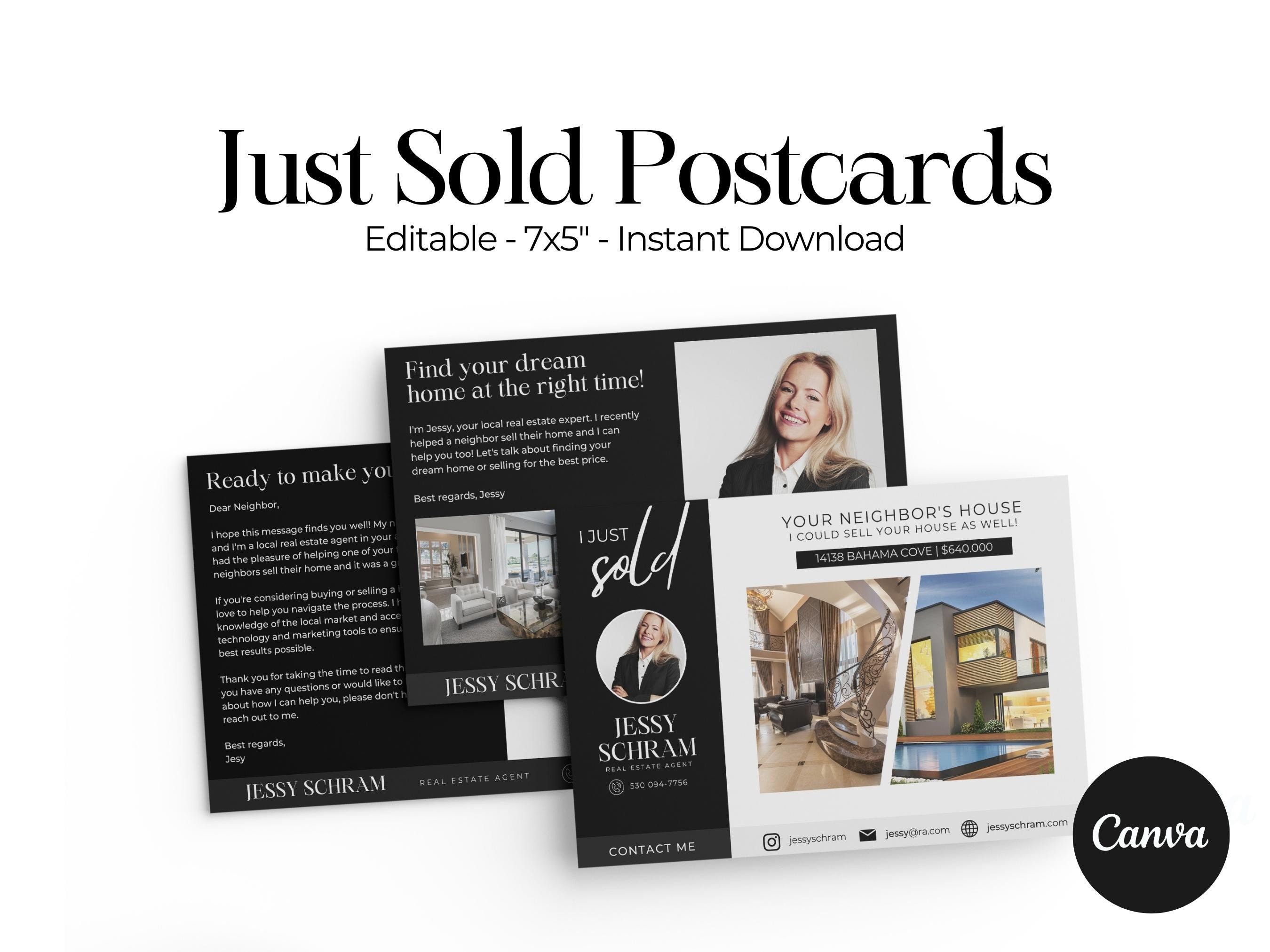 Just Sold Postcard Templates Luxury Real Estate Just Sold Postcard ...