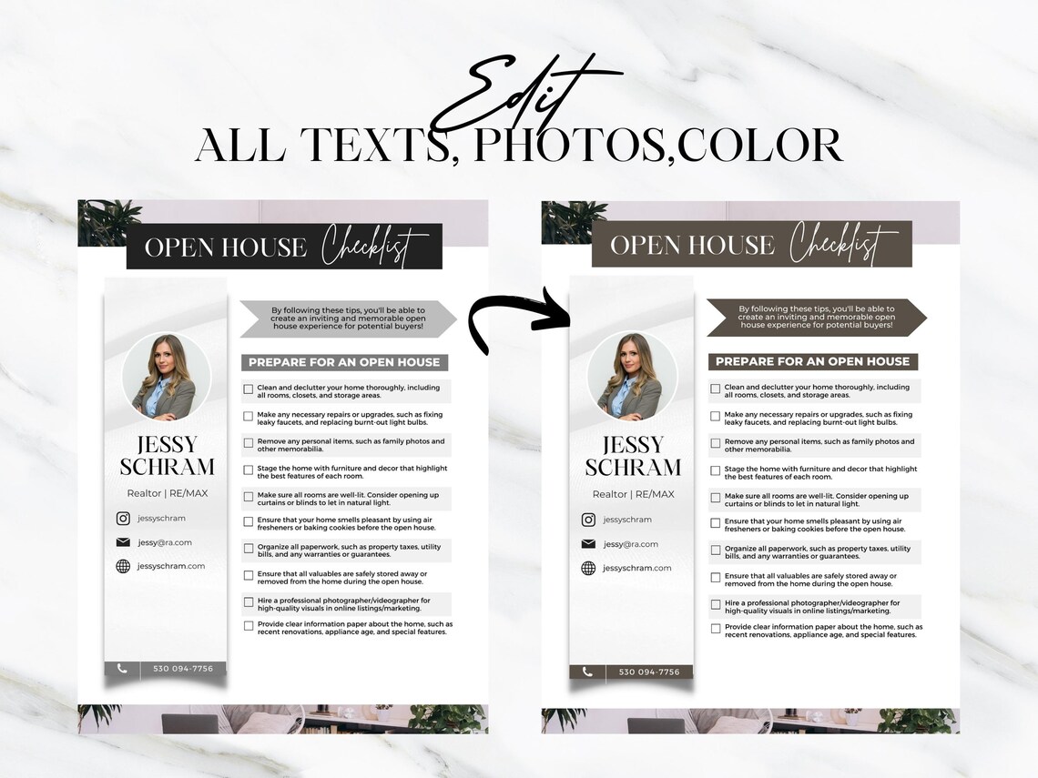 Luxury Open House Checklist Canva Template Open House Checklist ...