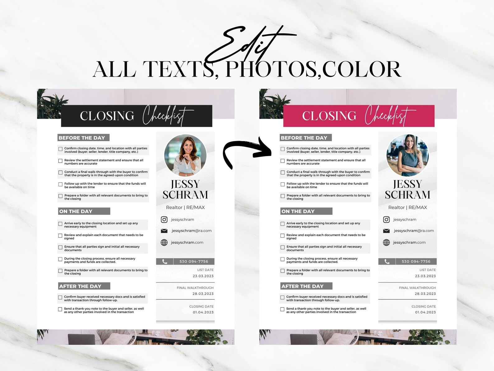 Real Estate Closing Day Checklist Canva Template Home Seller Closing ...