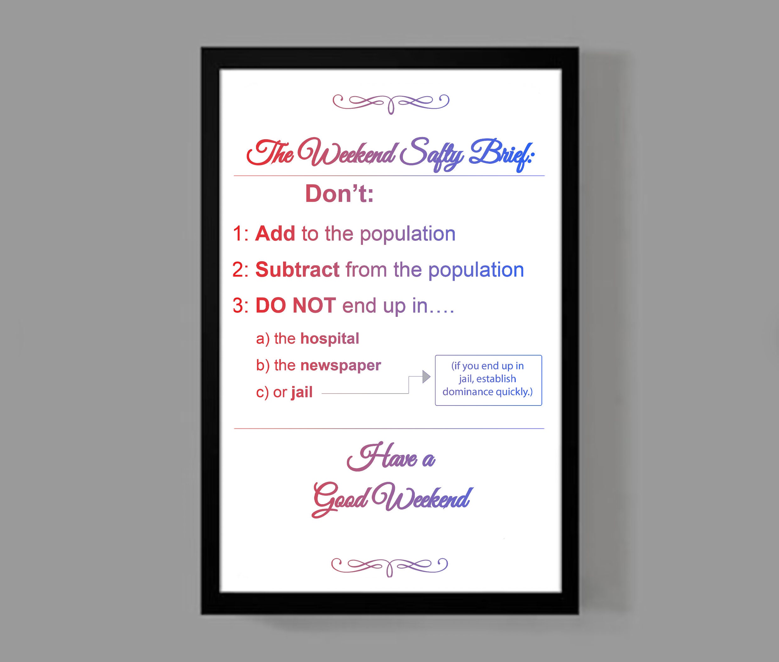 Funny Weekend Safety Brief From Tik Tok - Etsy