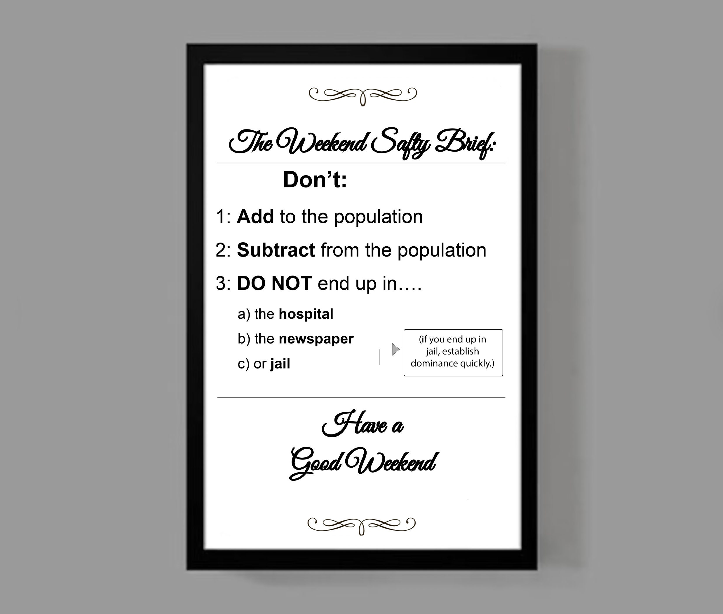 Funny Weekend Safety Brief From Tik Tok - Etsy