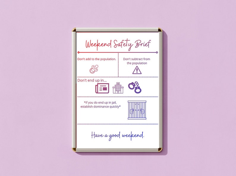 Funny Weekend Safety Brief From Tik Tok- Weekend Do and Don't - Etsy