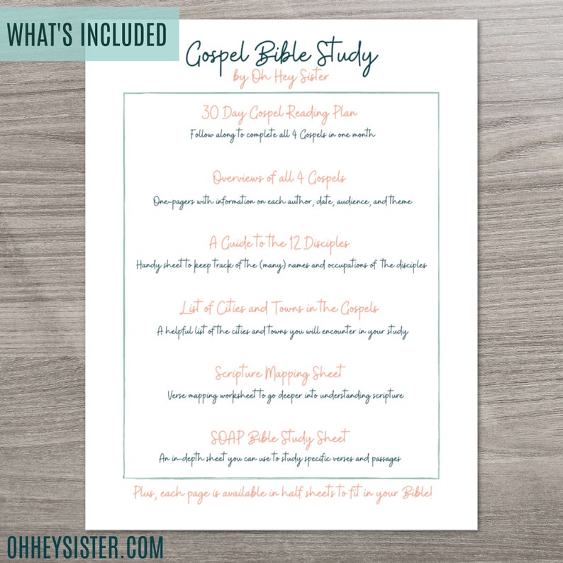 Printable Gospel Bible Study Planner, References, Journaling - in Depth ...