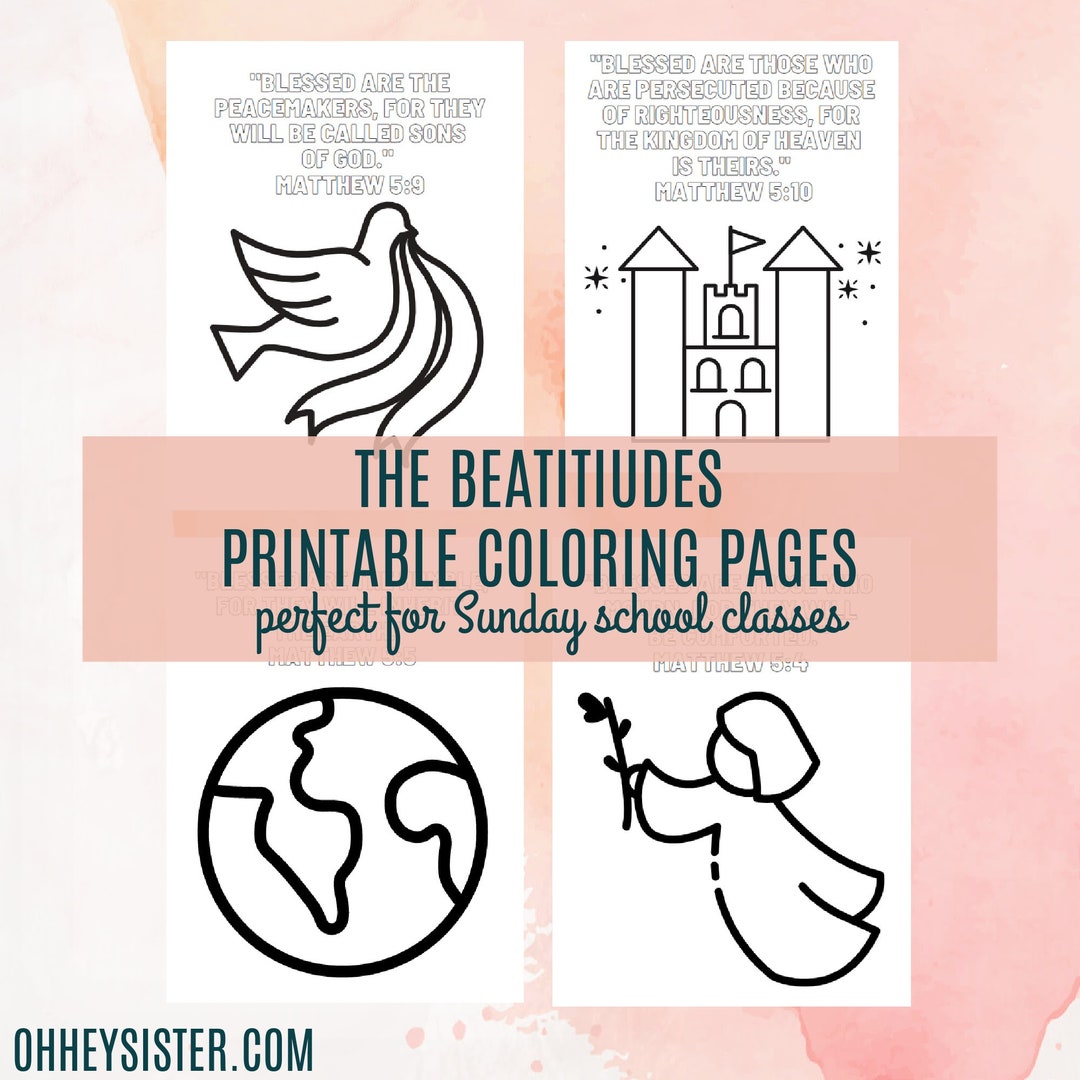 Printable Beatitudes Coloring Pages - Children's Bible Study, Verses ...
