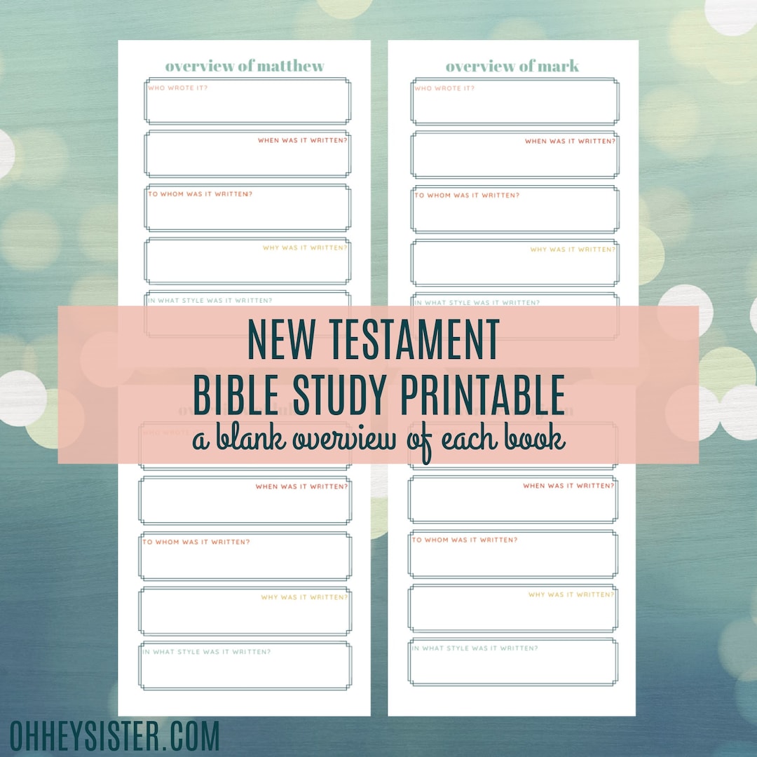 Printable New Testament Bible Study Overview Guide in Depth Bible Study ...