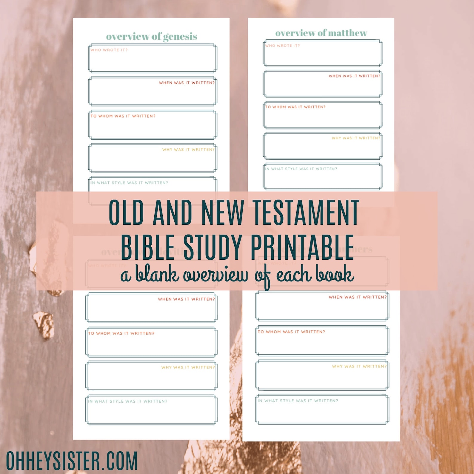 Printable Old and New Testament Bible Study Overview Guide - in Depth ...