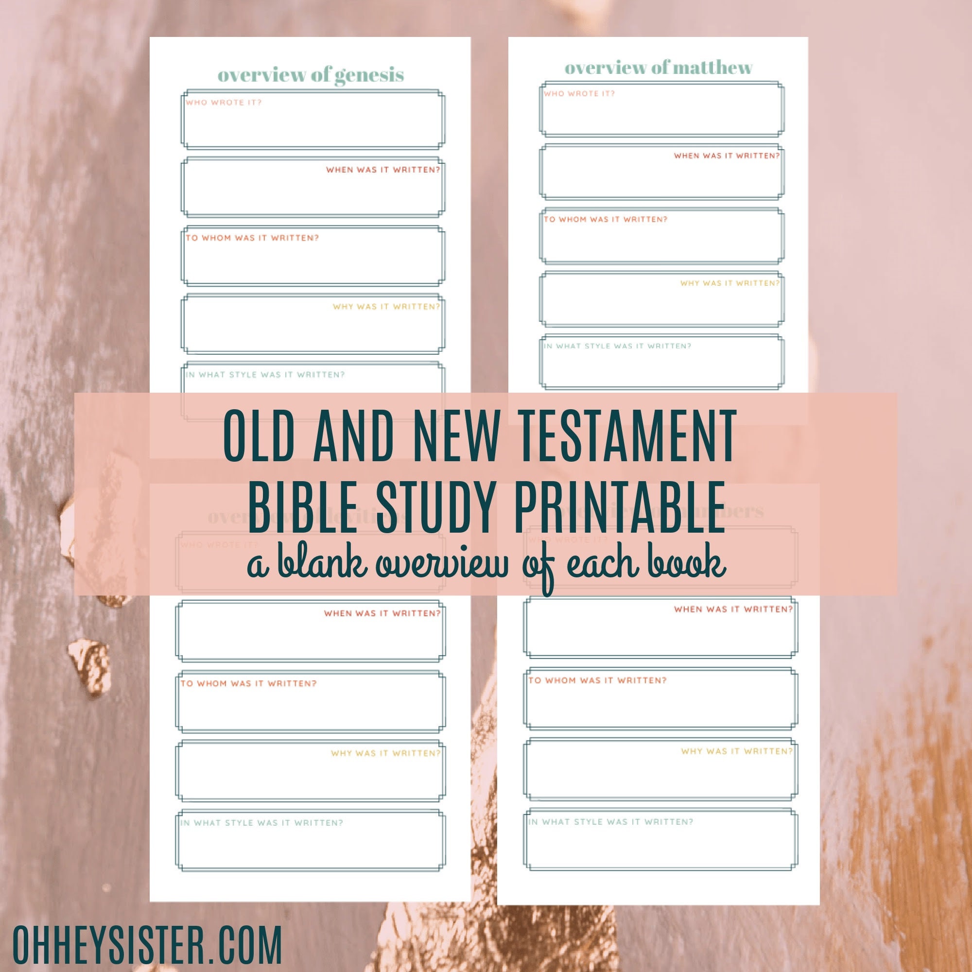 Printable Old and New Testament Bible Study Overview Guide - in Depth ...