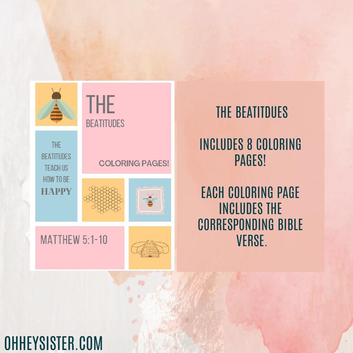 Printable Beatitudes Coloring Pages - Children's Bible Study, Verses ...