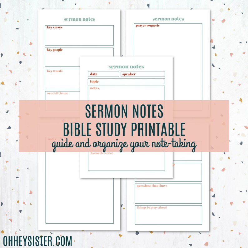 Printable Sermon Notes - Church Notes - Prayer Requests, Sunday Speaker ...