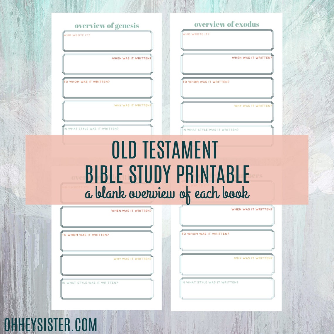 Printable Old Testament Bible Study Overview Guide in Depth Bible Study ...