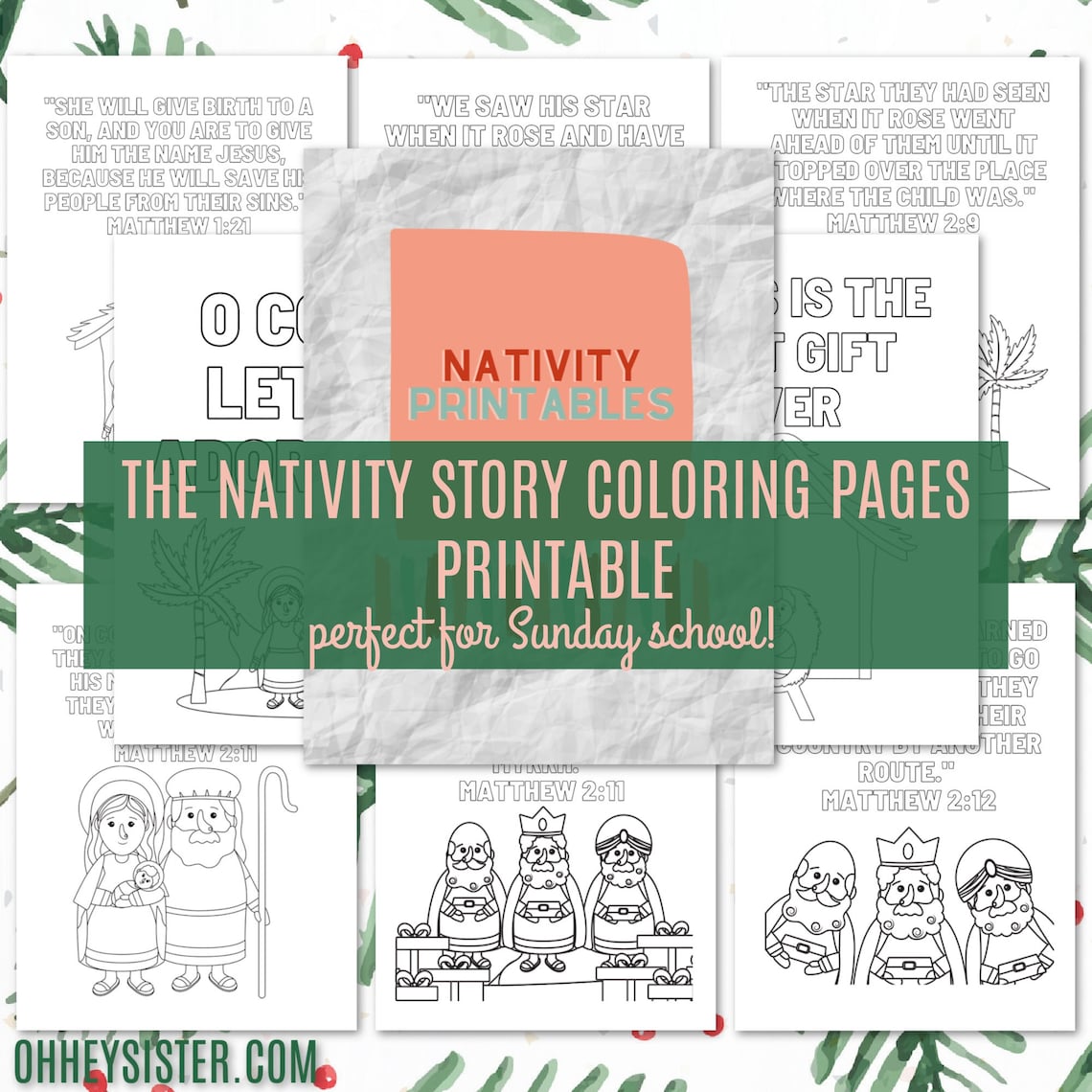 Printable Nativity Story Coloring Pages - Christmas Story Coloring Book ...