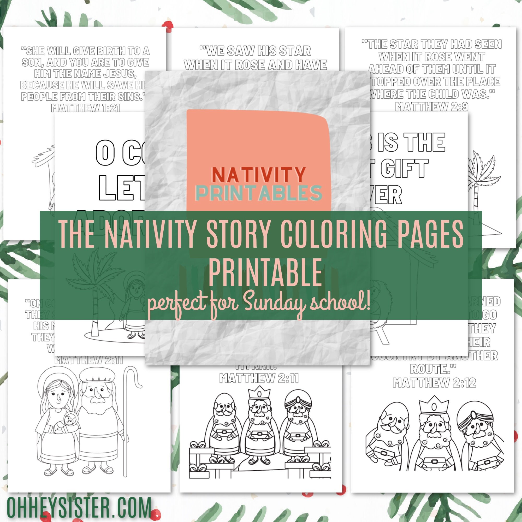 Printable Nativity Story Coloring Pages - Christmas Story Coloring Book ...
