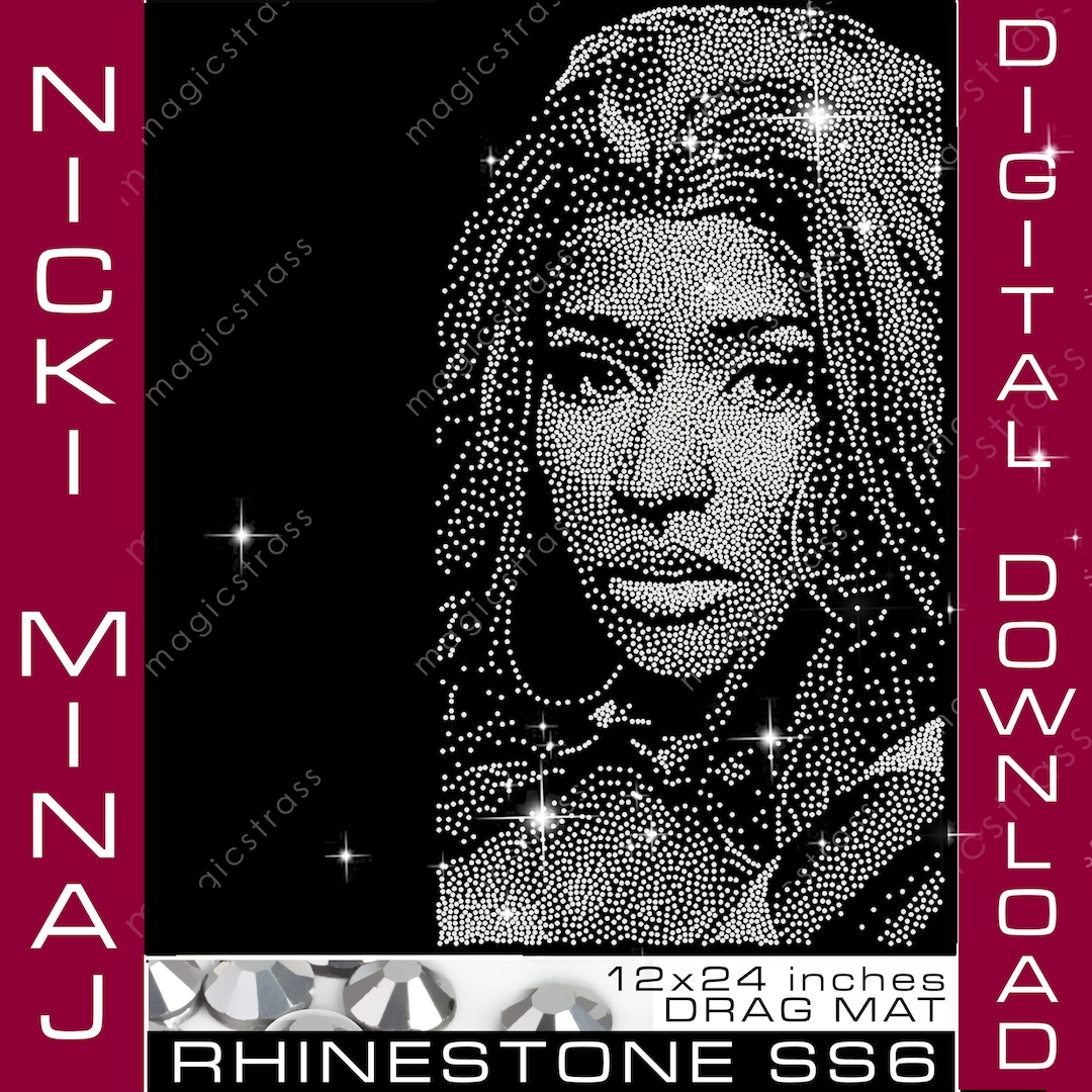 Rapper Nicki Minaj SS6 Rhinestone Crystal Diamond SVG Instant Digital ...