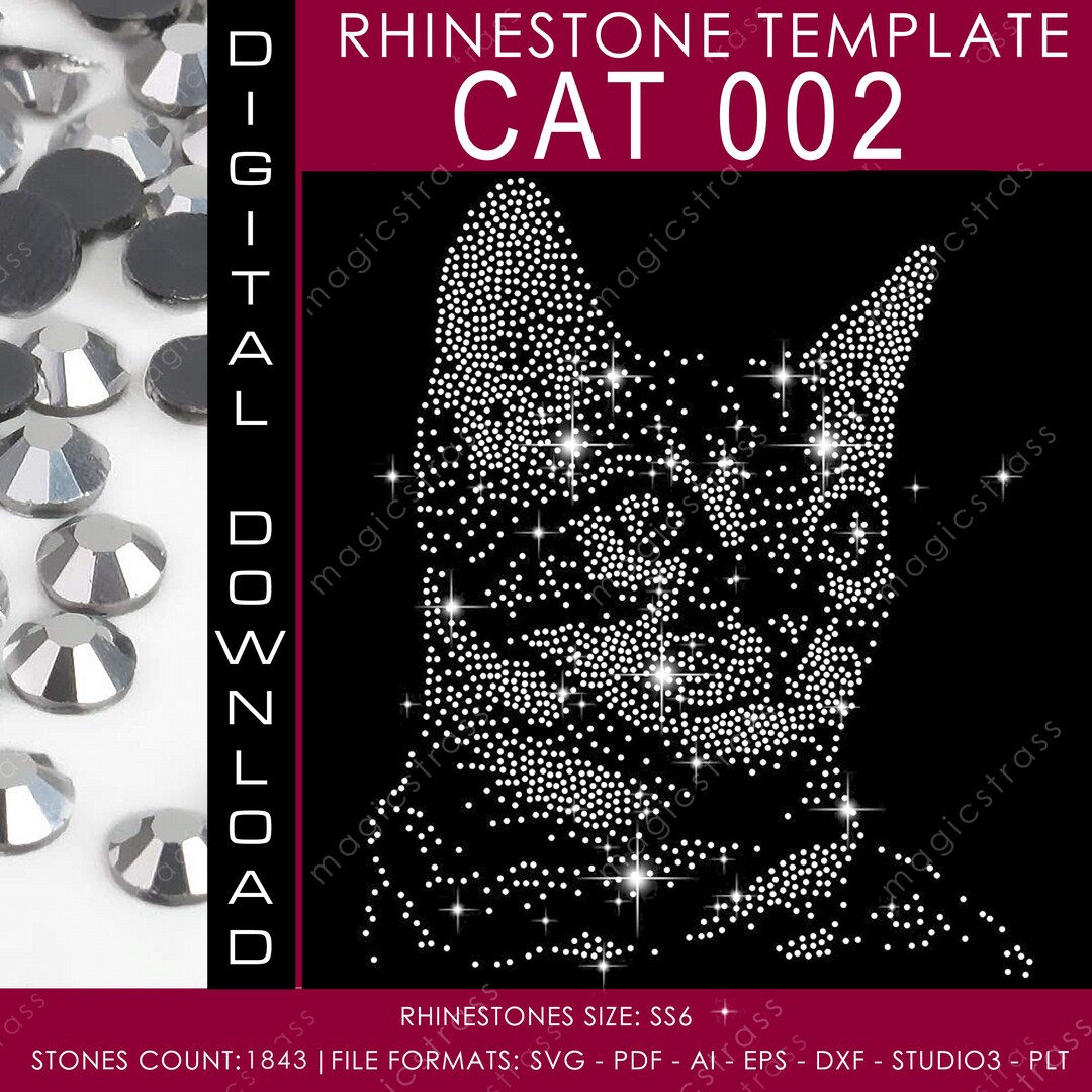 CAT SS6 Rhinestone Crystal Diamond Instant Digital Download, Svg, Eps ...