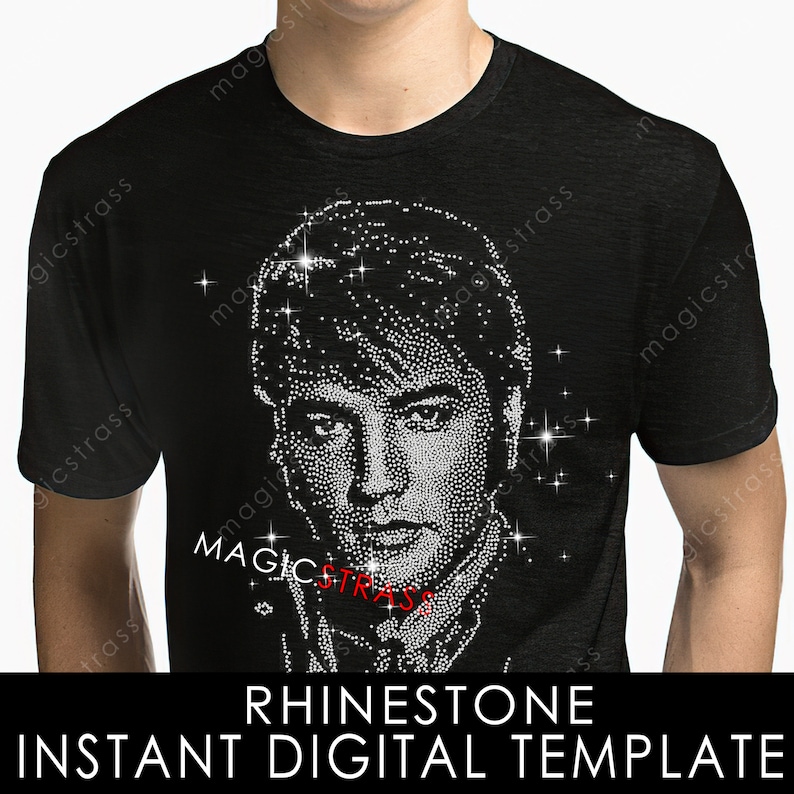 Elvis Presley Large SS6 Strass Iron on Transfer Design,instant Digital ...