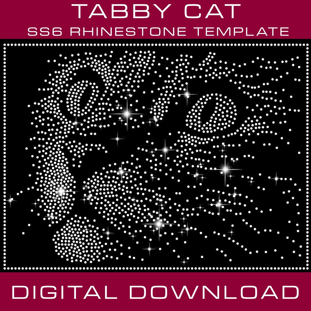 Cat SS6 Rhinestone Iron on Transfer File,instant Digital Download, Svg ...