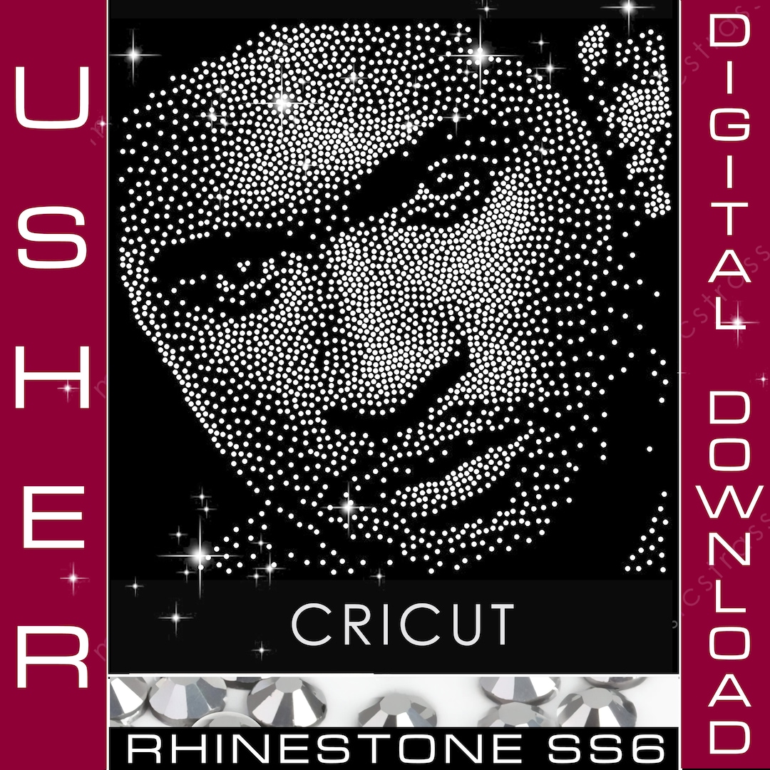 Usher Raymond SS6 Rhinestone Portrait Bling Diamond SVG Instant Digital ...