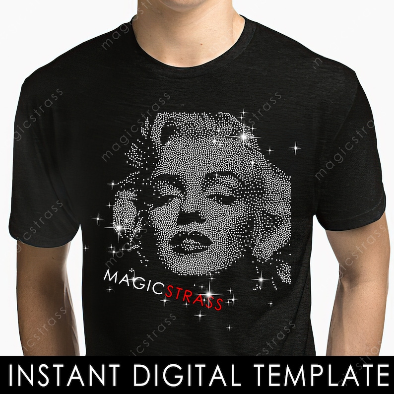 Custom Rhinestone Template SS6 Portrait Bling SVG Instant Digital ...