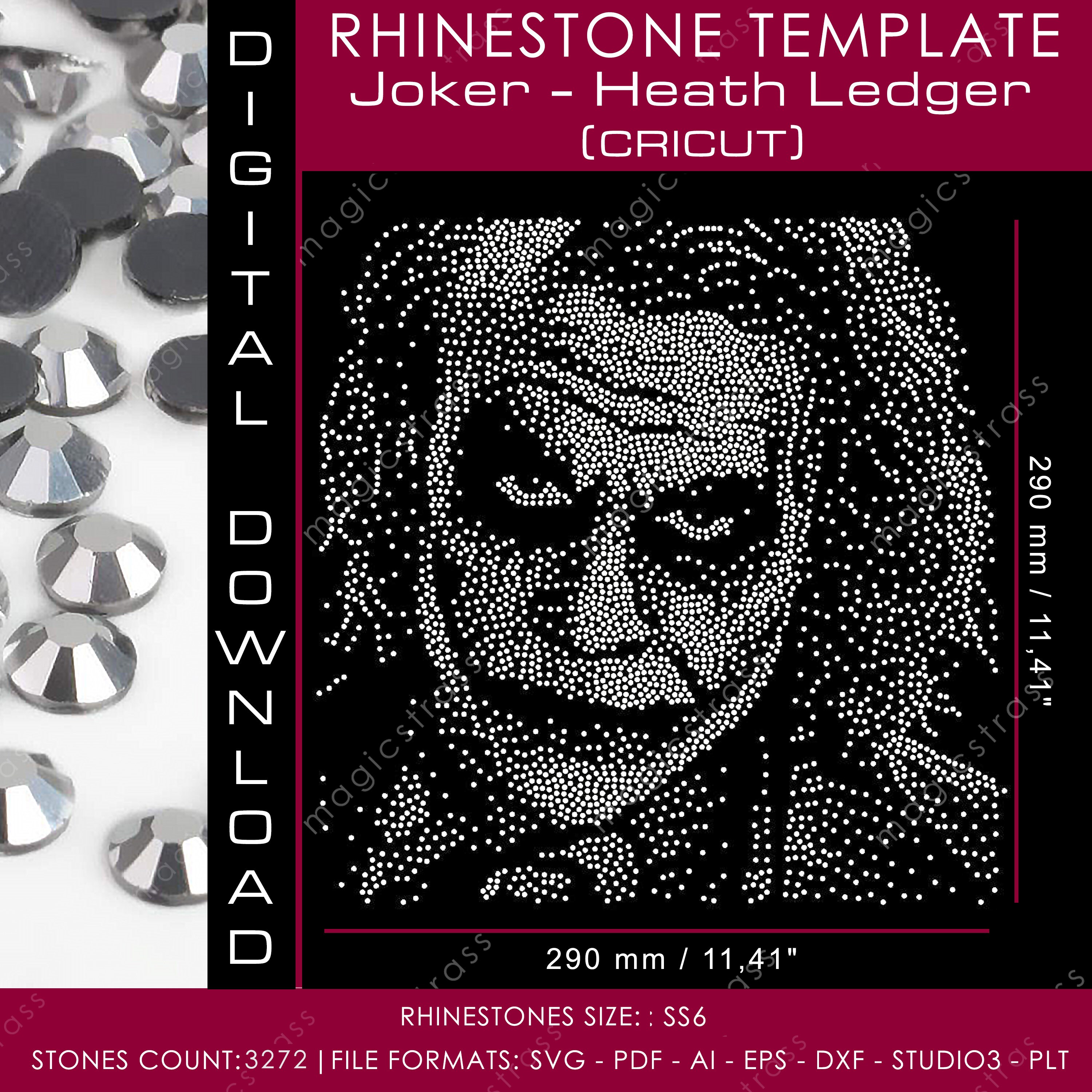 Heath Ledger Joker Halloween SS6 Large Strass Bling Silhouette Portrait ...