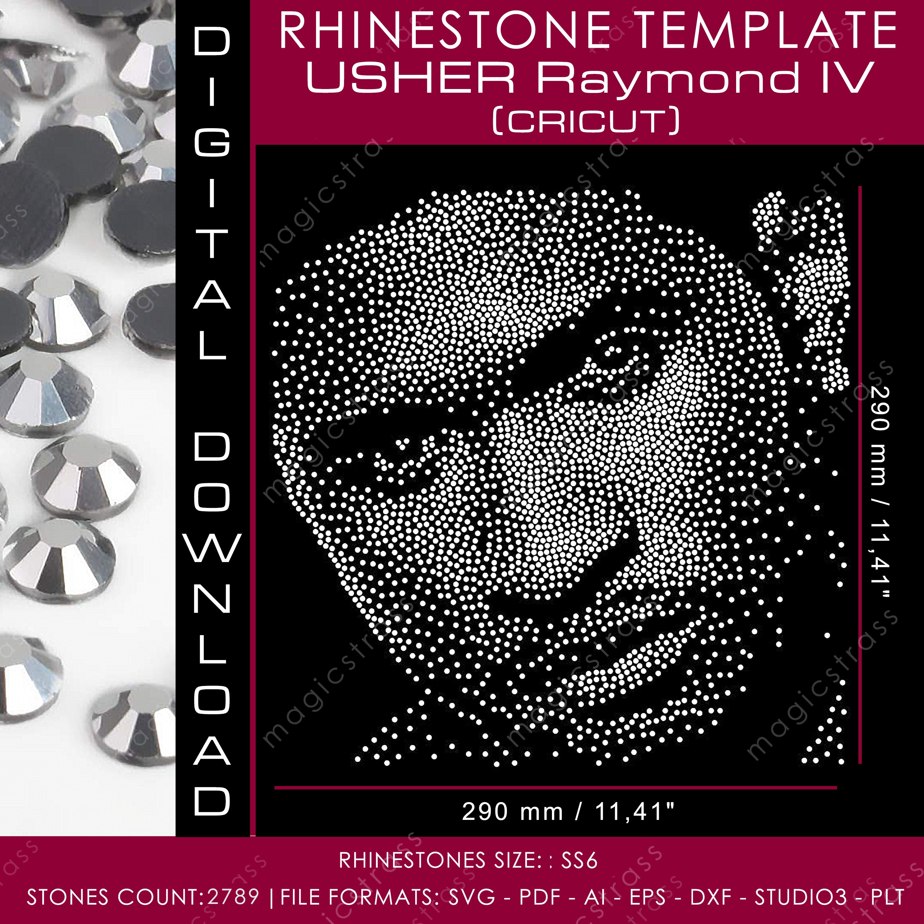 Usher Raymond SS6 Rhinestone Portrait Bling Diamond SVG Instant Digital ...