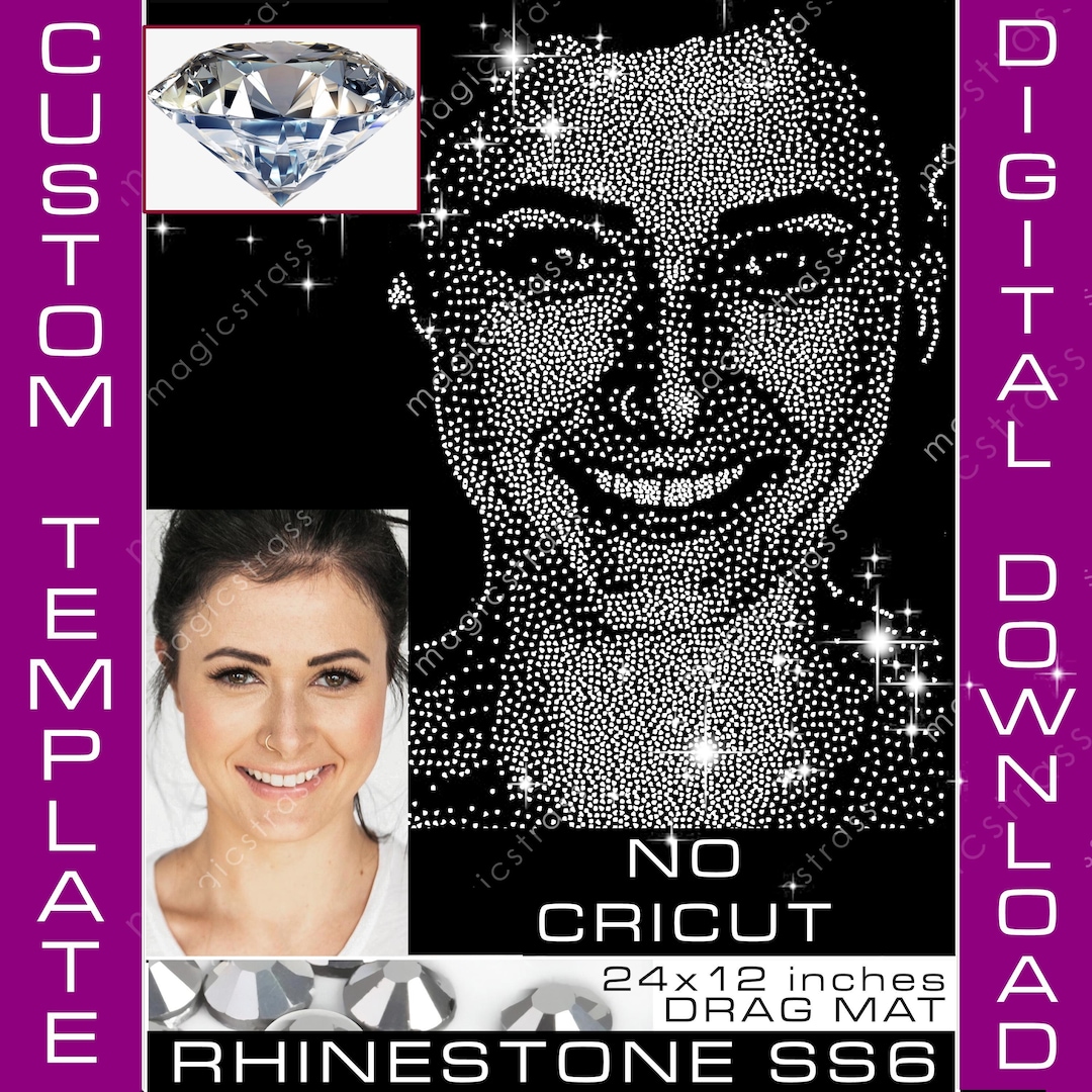 Large Custom Rhinestone Template SS6 Portrait Bling SVG Instant Digital ...