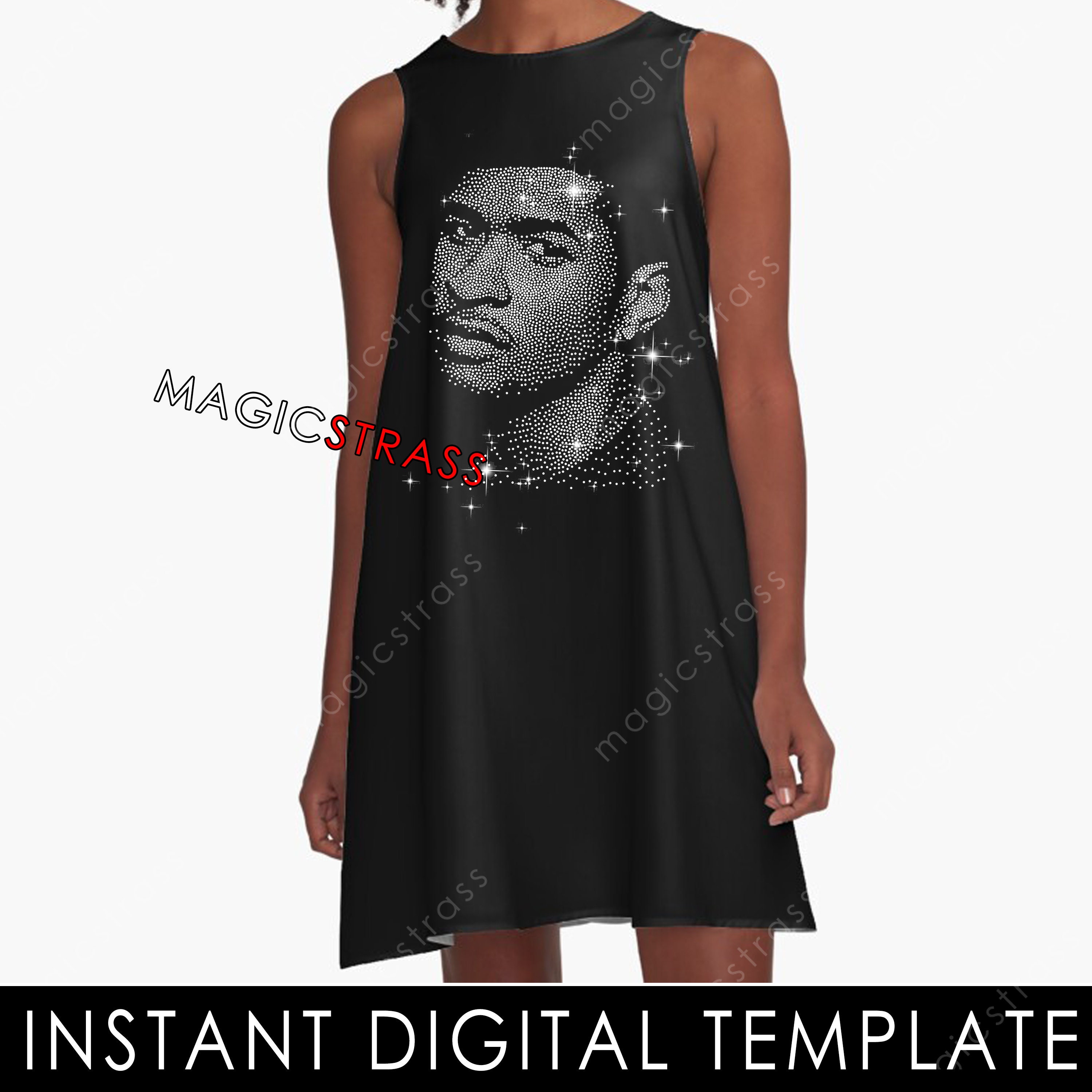 Usher Raymond Large SS6 Strass Crystal Diamond Bling Instant Digital ...