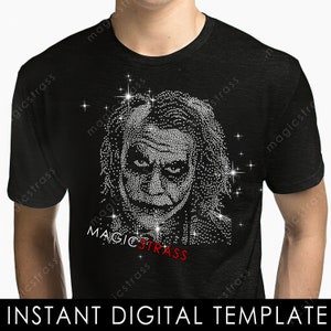 Heath Ledger Joker Halloween SS6 Large Strass Bling Silhouette Portrait ...