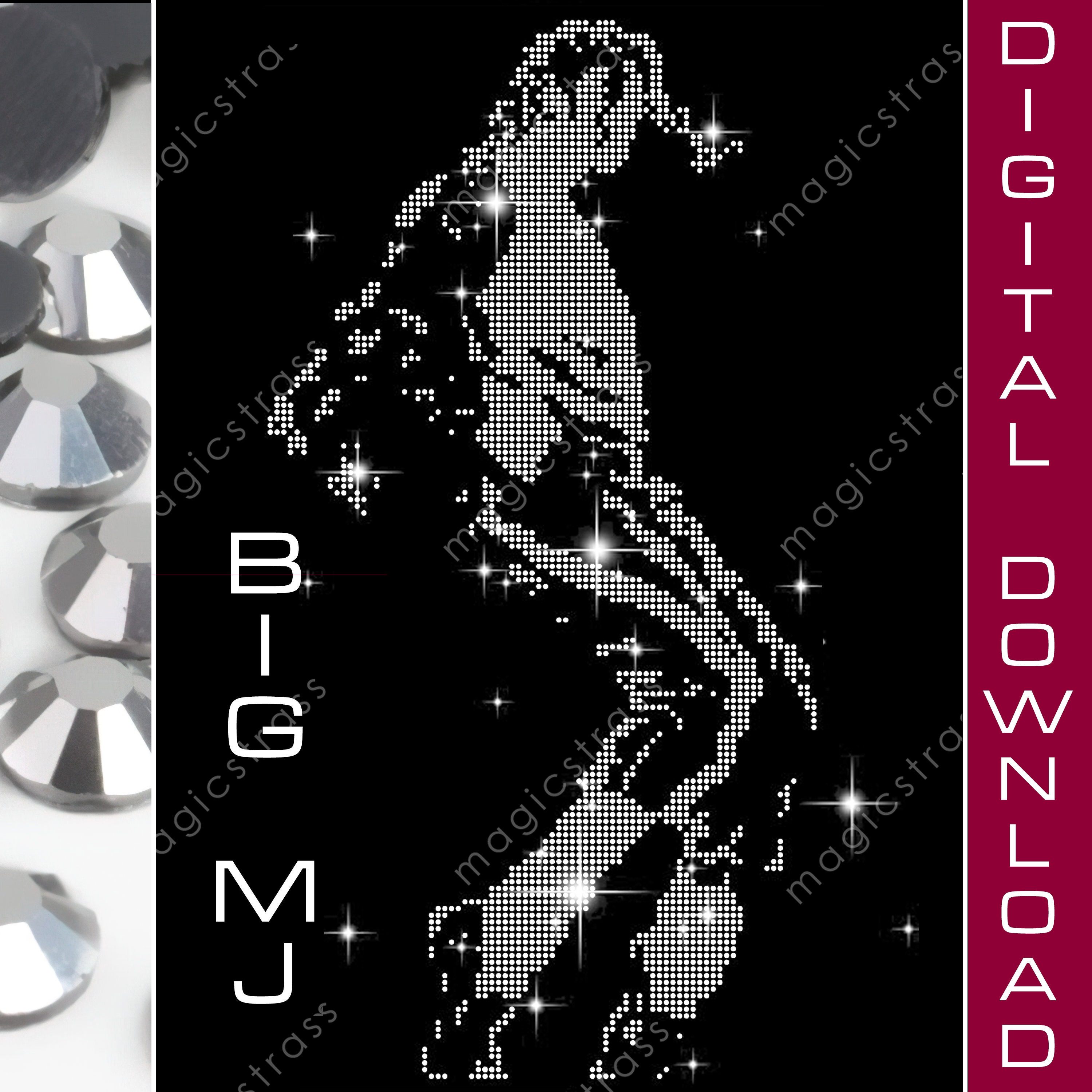 Michael Jackson SS6 Rhinestone Crystal Diamond Instant Digital Download ...