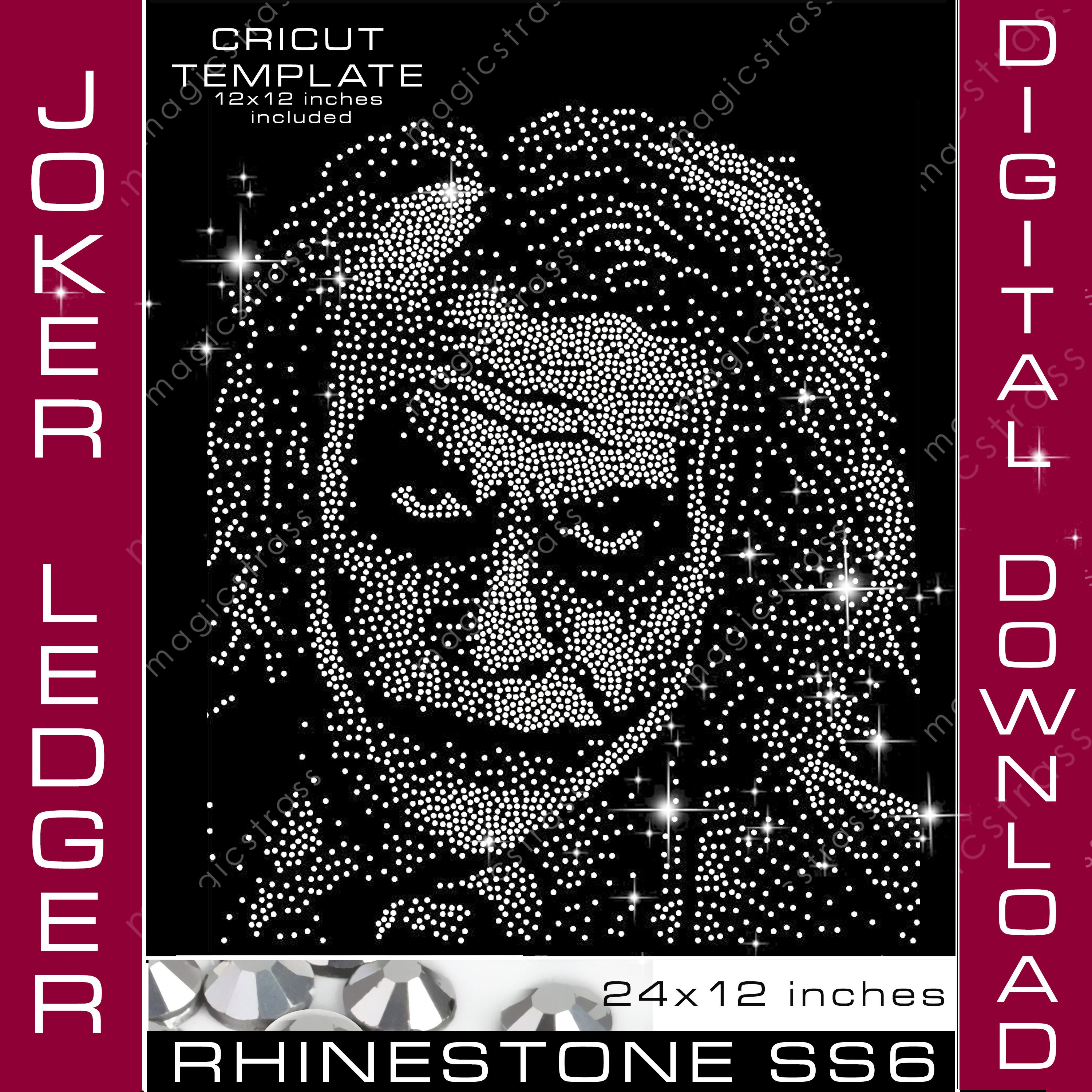 Heath Ledger Joker Halloween SS6 Large Strass Bling Silhouette Portrait ...