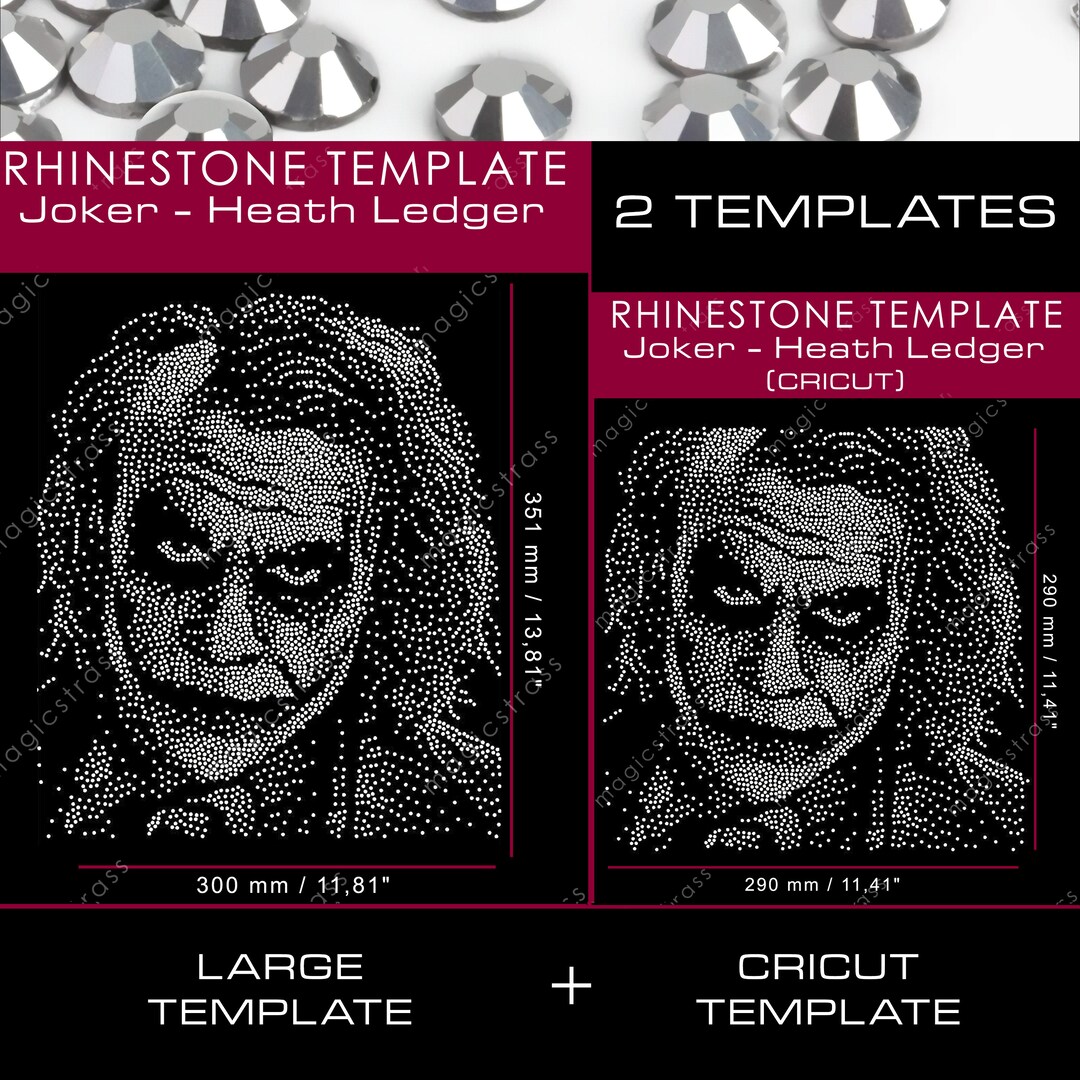 Heath Ledger Joker Halloween SS6 Large Strass Bling Silhouette Portrait ...