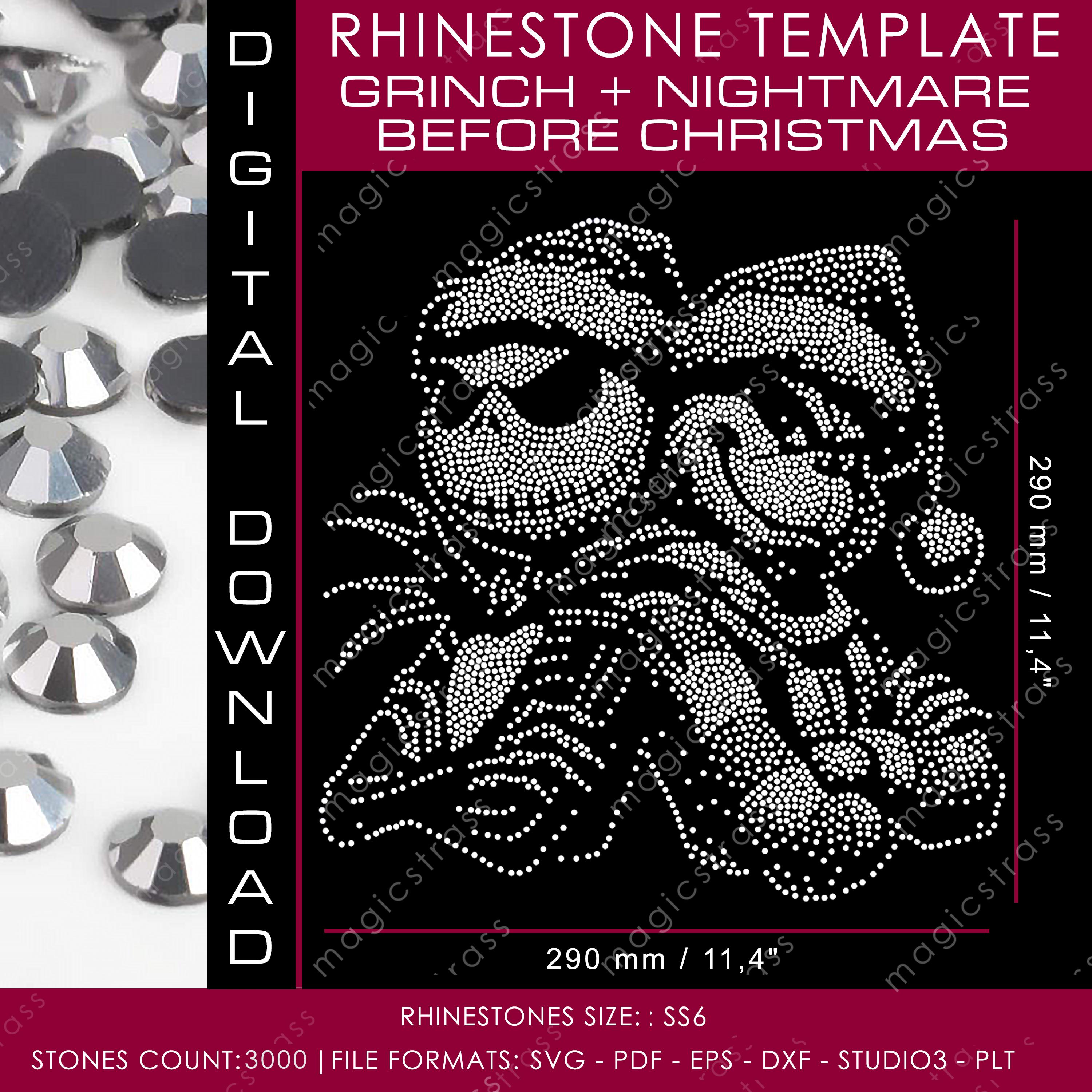 Grinch and Jack Skeletron SS6 Rhinestone Bling Portrait Instant Digital ...