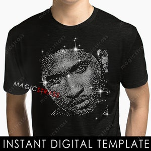 Usher Raymond SS6 Rhinestone Portrait Bling Diamond SVG Instant Digital ...