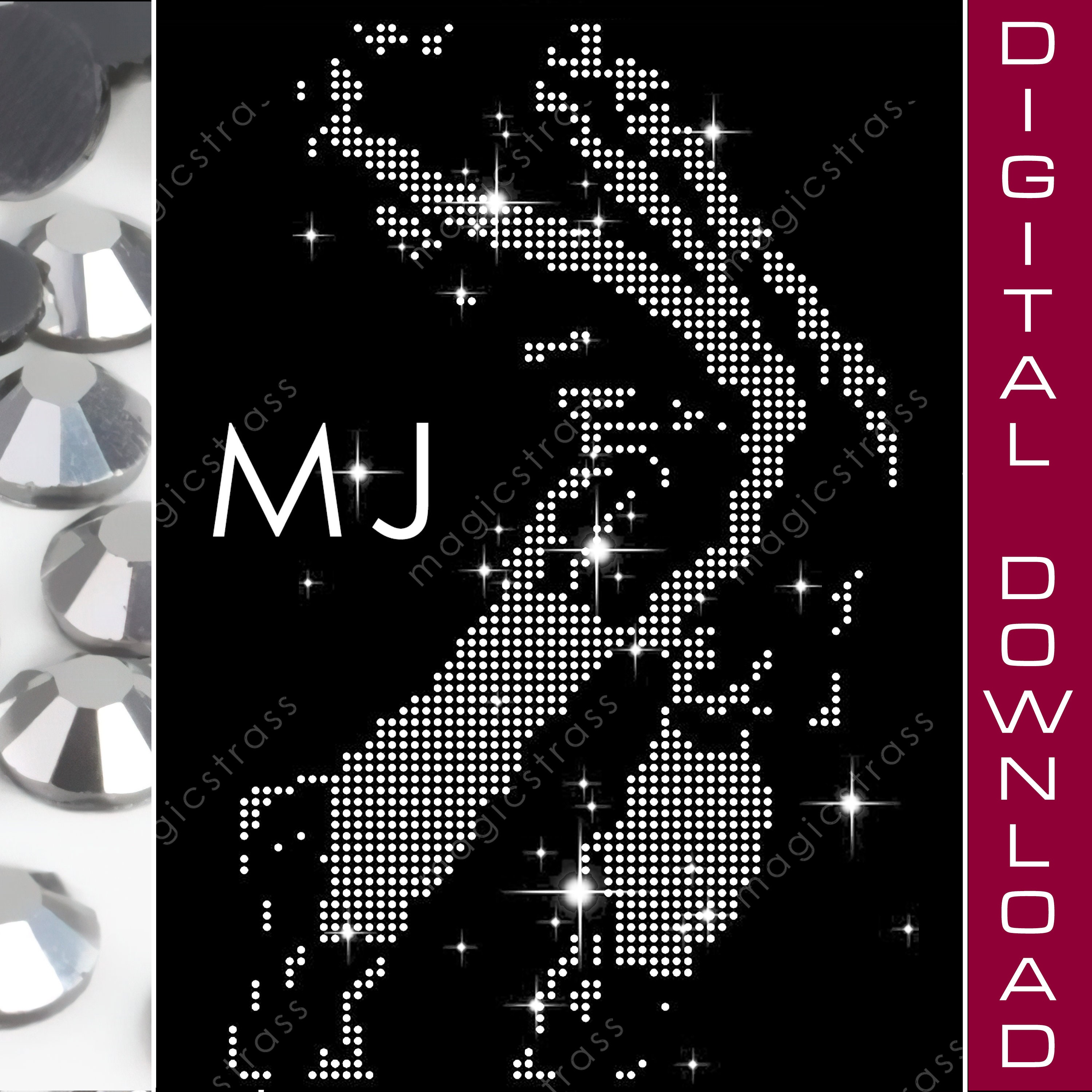Michael Jackson SS6 Iron on Transfer Rhinestone Designinstant - Etsy