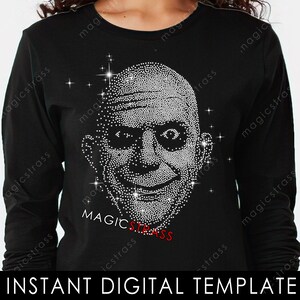 Uncle Fester Addams Halloween Large Rhinestone Design,svg Digital File ...