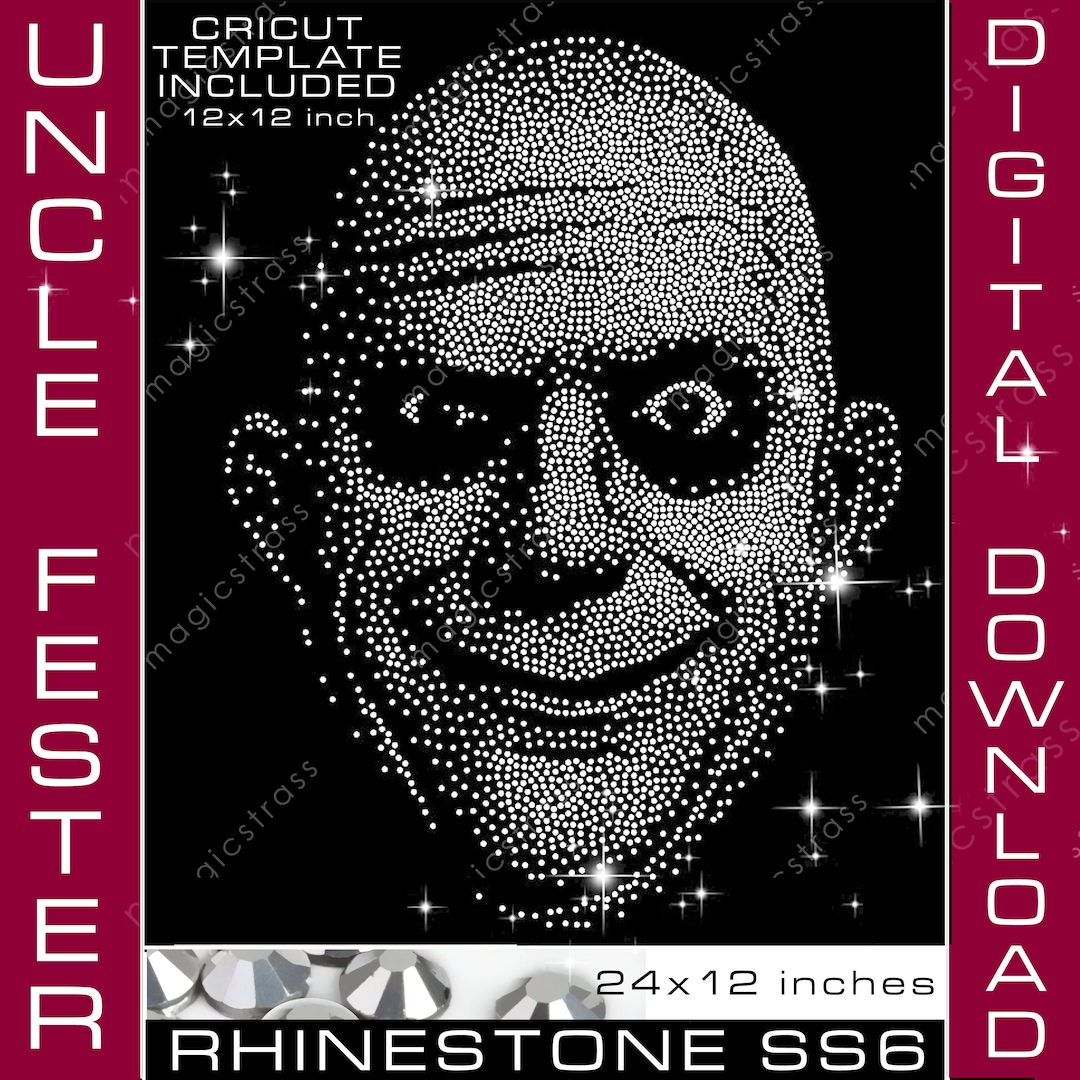 Uncle Fester Addams Halloween Large Strass Designsvg Digital - Etsy