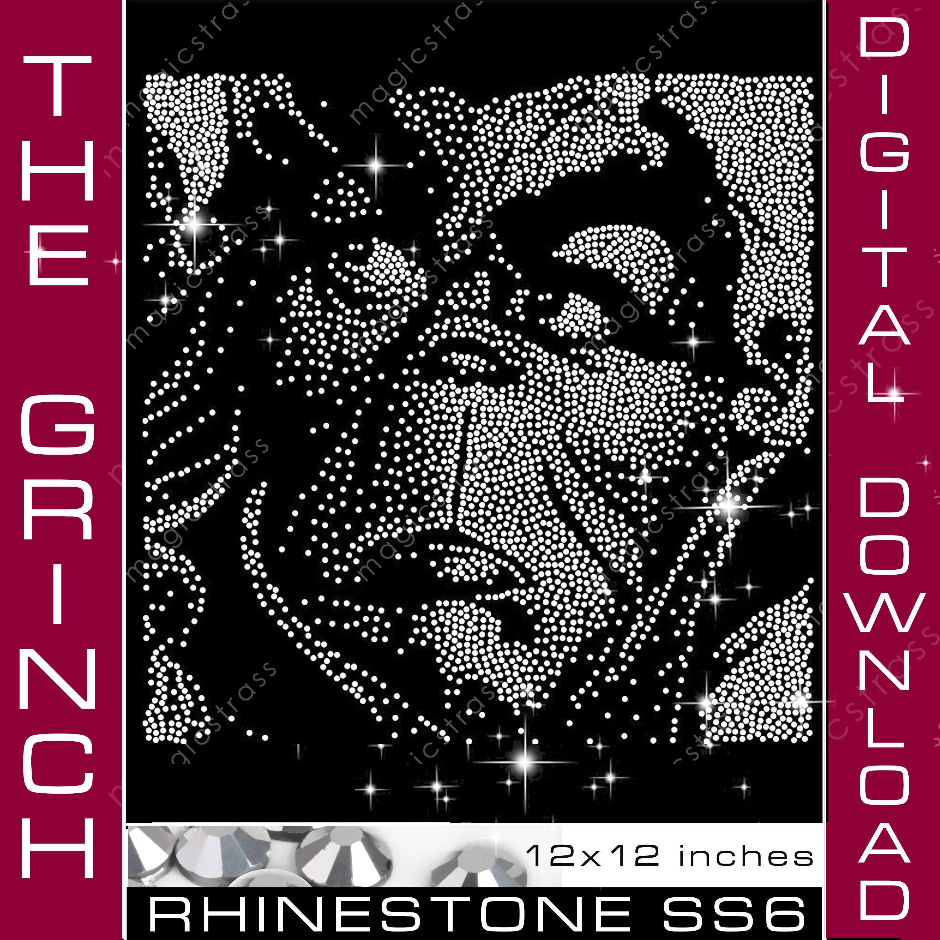 The Grinch SS6 Rhinestone Bling Portrait Instant Digital Download,svg ...