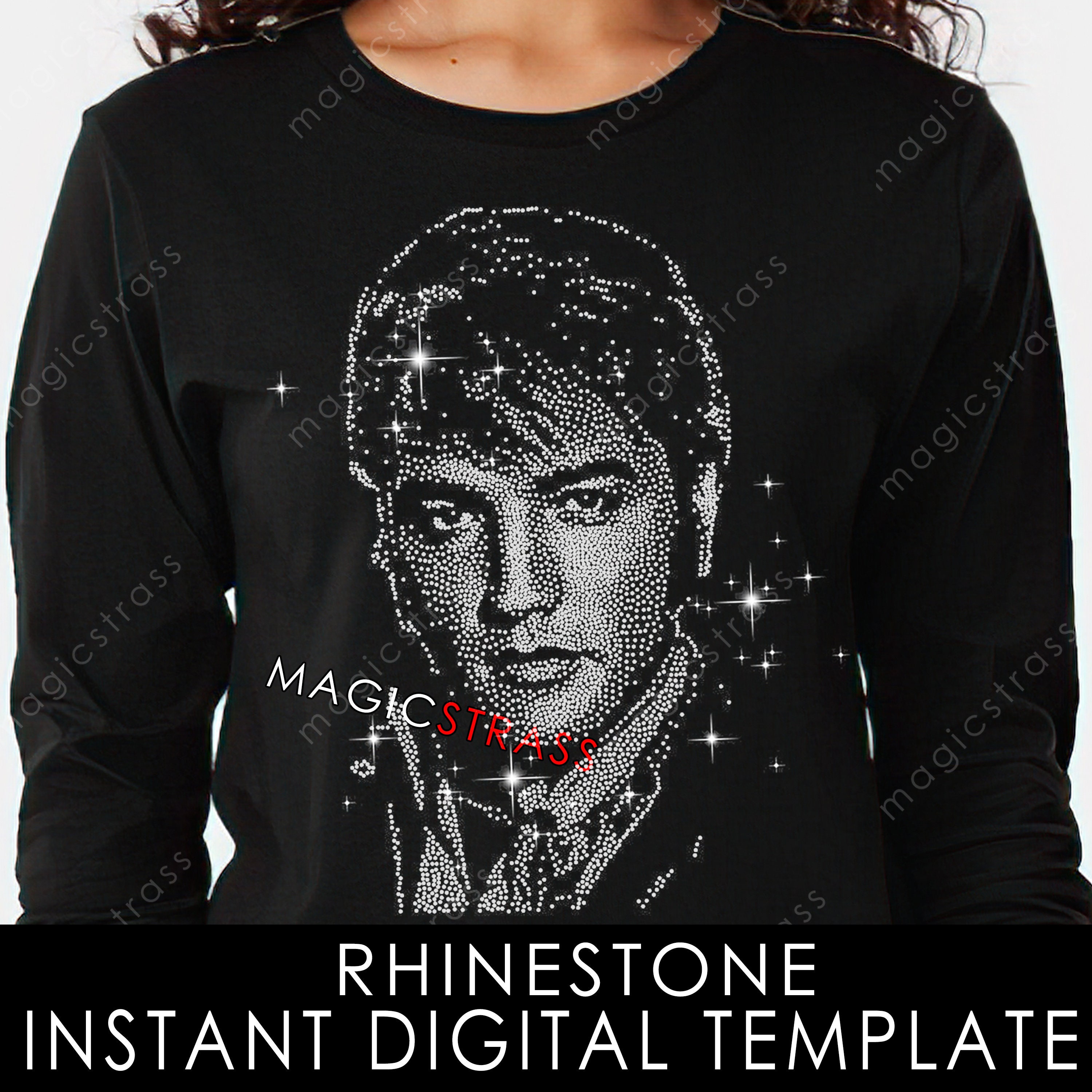 Elvis Presley Large SS6 Strass Iron on Transfer Design,instant Digital ...