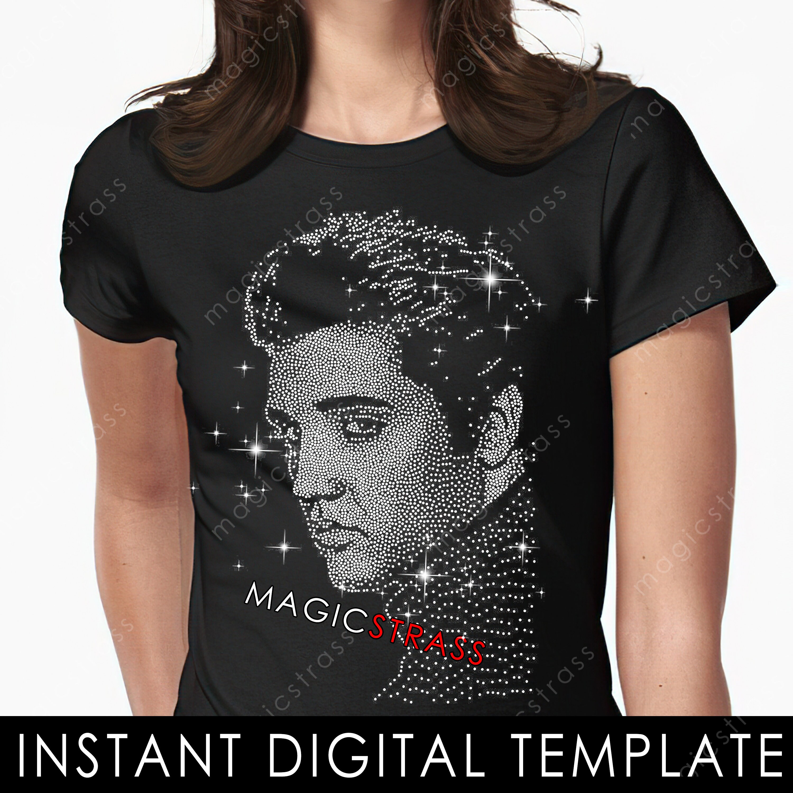 Elvis Presley Ss6 Rhinestone Bling Svg Instant Digital Etsy