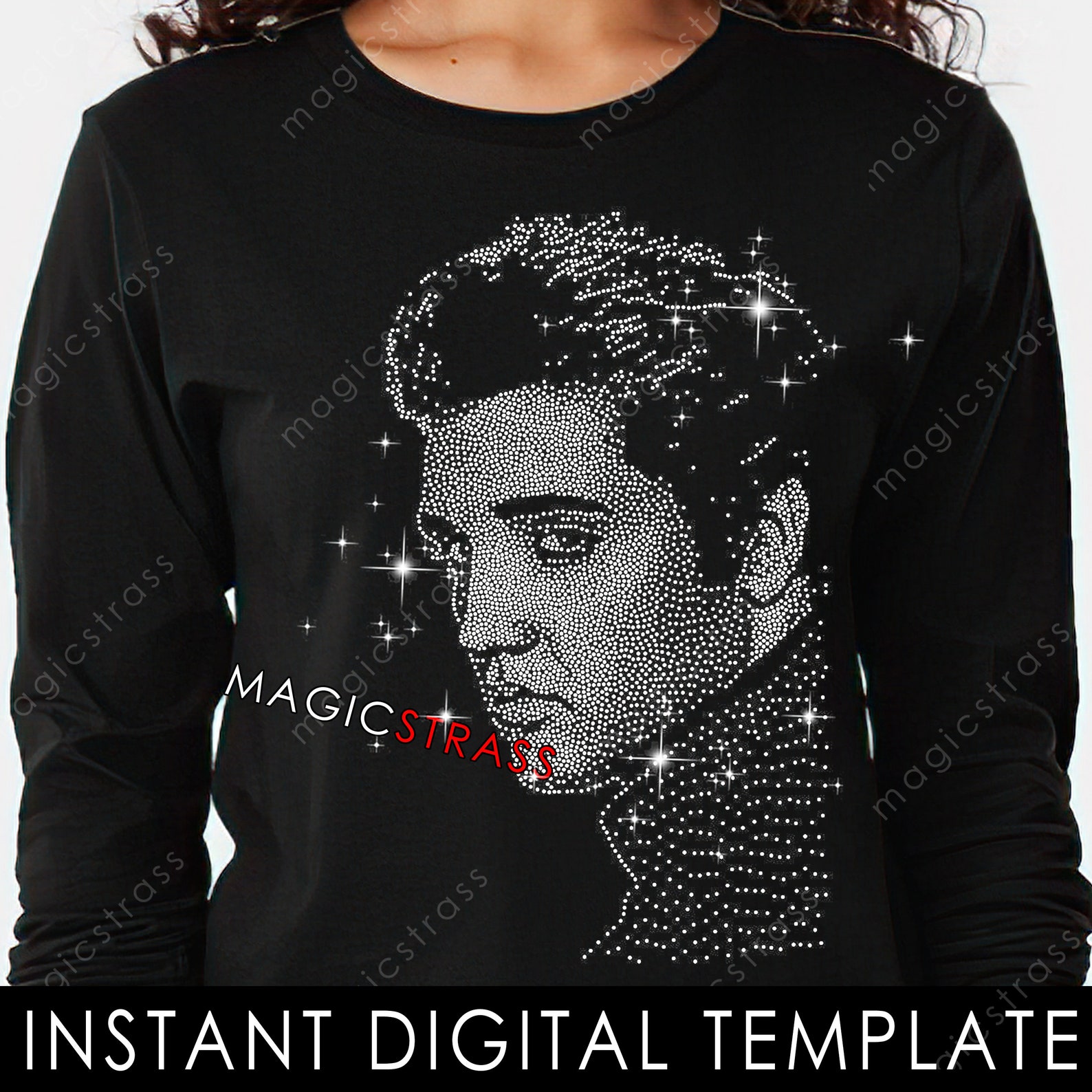 Elvis Presley SS6 Rhinestone Bling SVG Instant Digital - Etsy