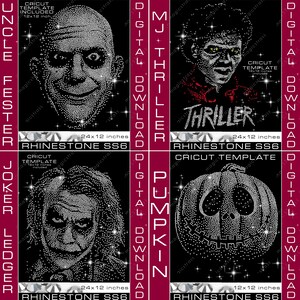 Uncle Fester Addams Halloween Large Rhinestone Design,svg Digital File ...