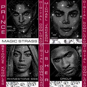 Usher Raymond SS6 Rhinestone Portrait Bling Diamond SVG Instant Digital ...