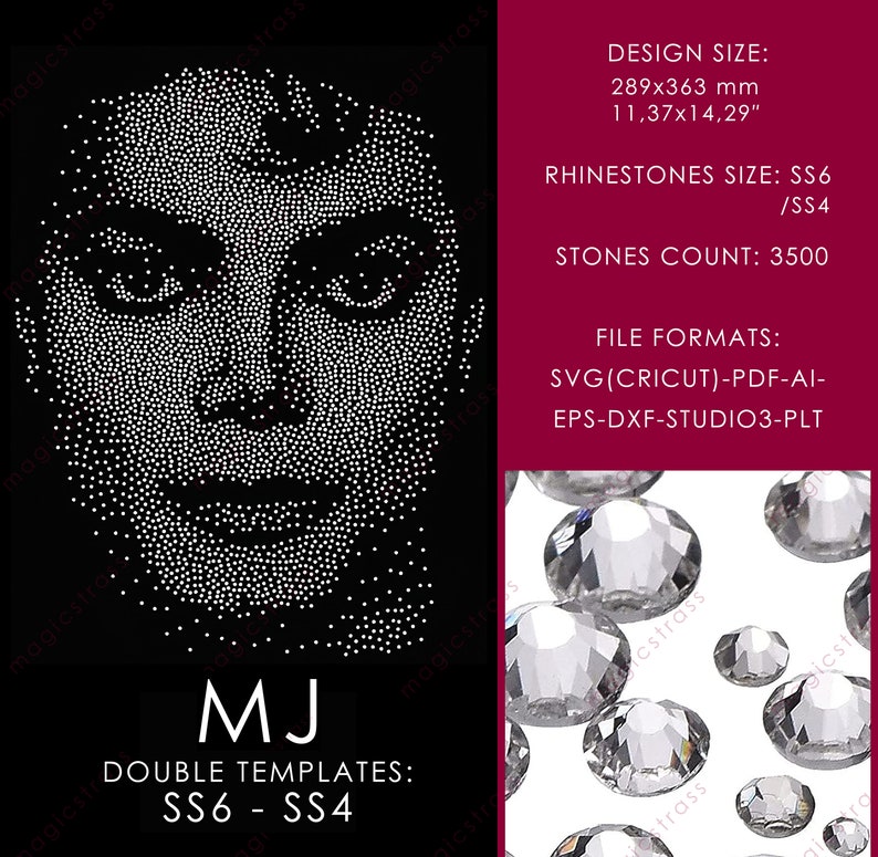 Michael Jackson SS6 Rhinestone Crystal Diamond Instant Digital - Etsy