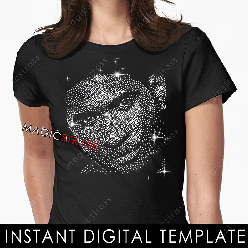 Usher Raymond SS6 Rhinestone Portrait Bling Diamond SVG Instant Digital ...