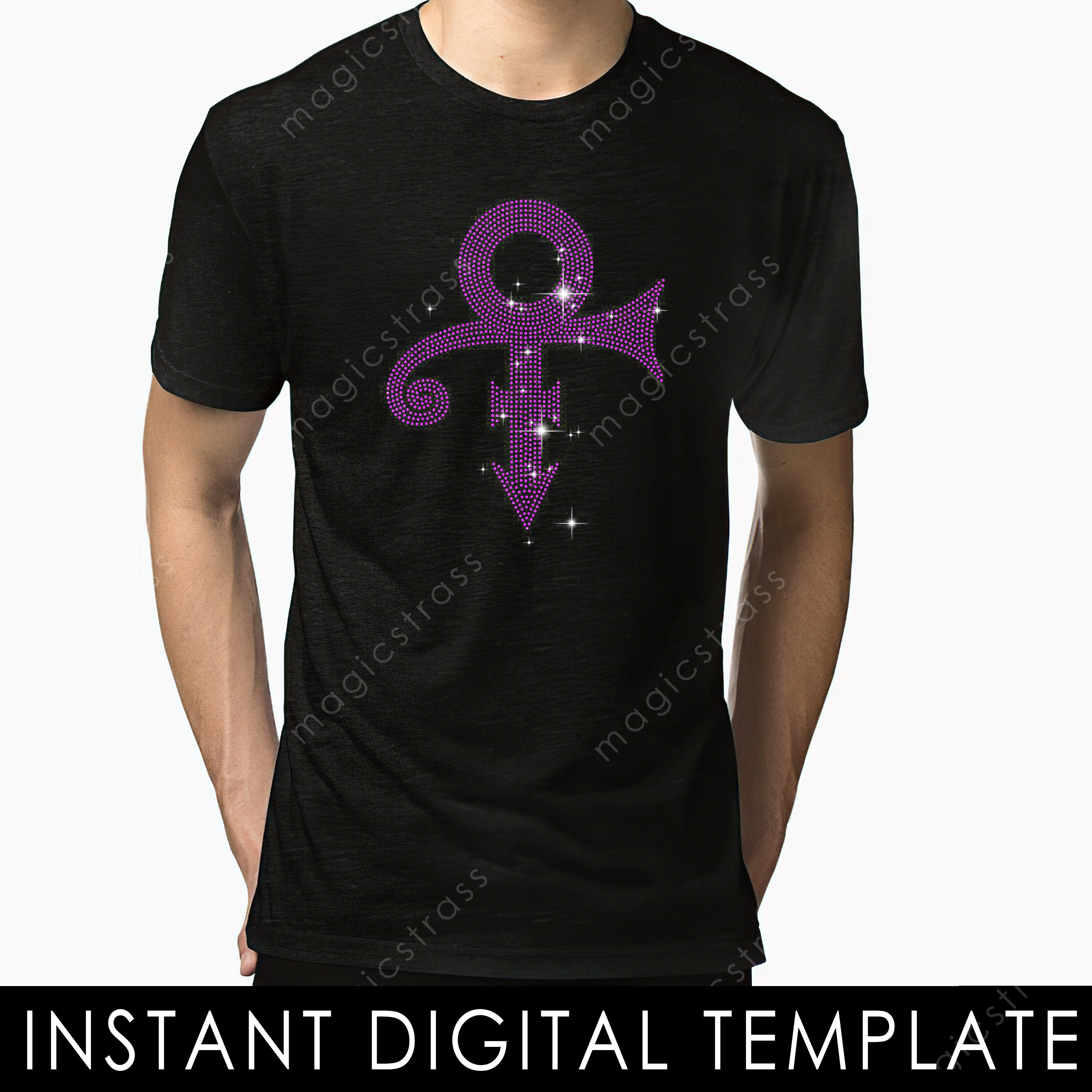 Prince Roger Nelson Logo SS6 SS10 Rhinestone Crystal Diamond Instant ...