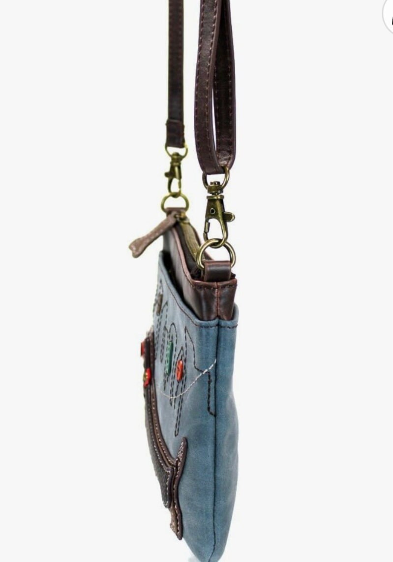 Chala Bags Vegan Faux Leather Dachshund Wiener Dog Grey & Brown Purse ...