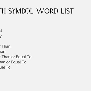 Math Symbol Cards for Classrooms - Etsy