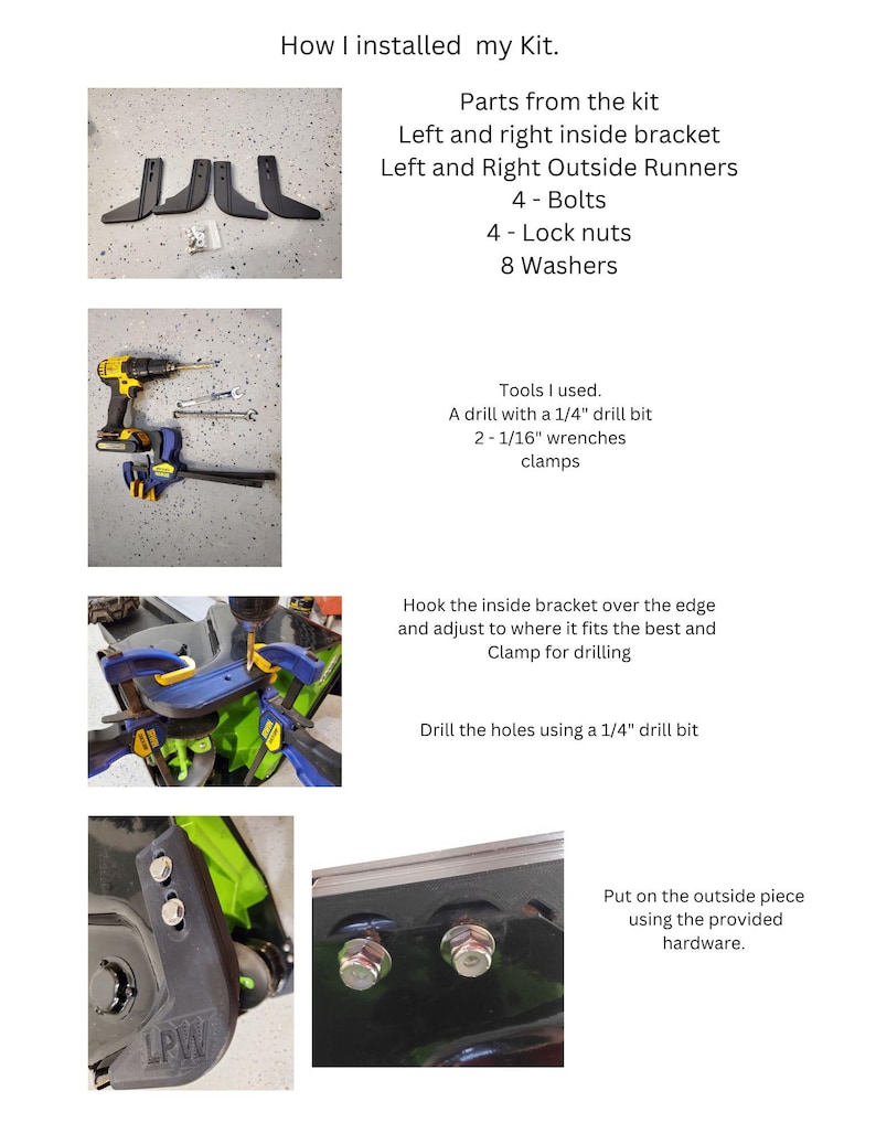 Snow Blower Adjustable Feet Kit=black Made for the 2125 (45 Degree ...