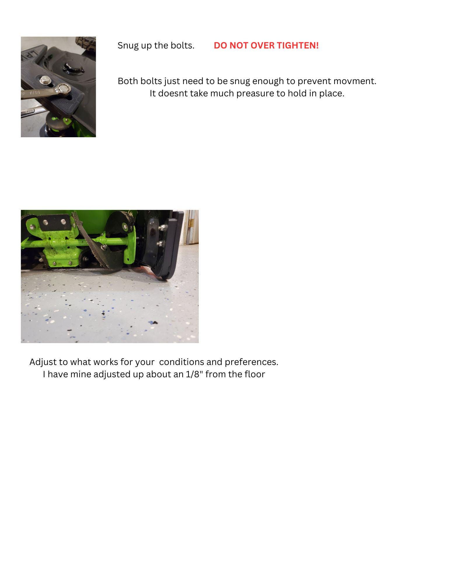 Snow Blower Adjustable Feet Kit=black Made for the 2125 (45 Degree ...