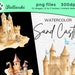 Watercolor Sandcastle Clipart Bundle, Sand Castle Clipart, Sandcastle ...